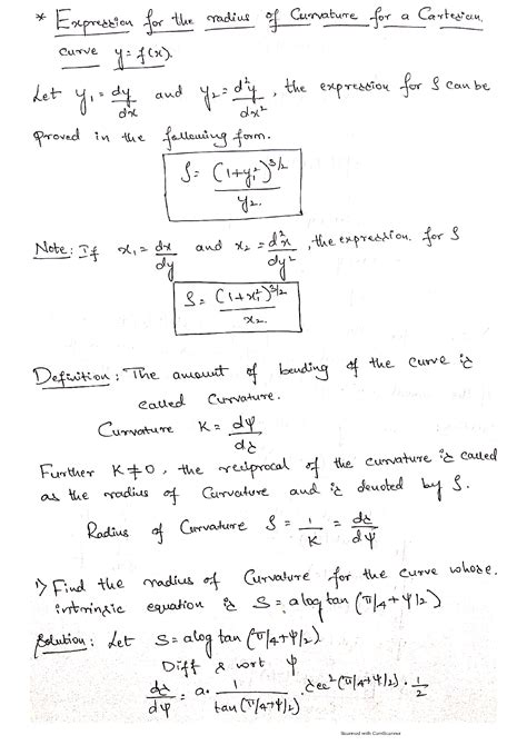 SOLUTION Radius Of Curvature In Cartesian Form Studypool
