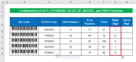 How To Calculate Barcode Check Digit With Excel Formula