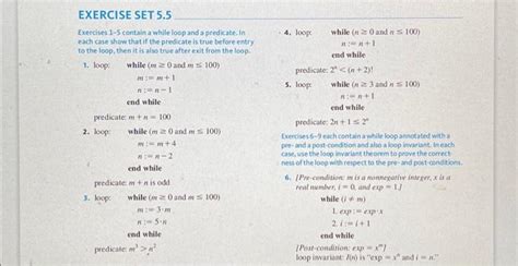 Solved Exercises I 5 Contain A While Loop And A Predicate