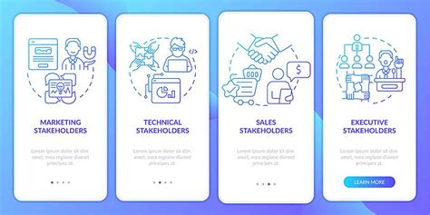 Effective Stakeholder Management Onboarding Mobile App Screen Form Slide Layout Vector Form