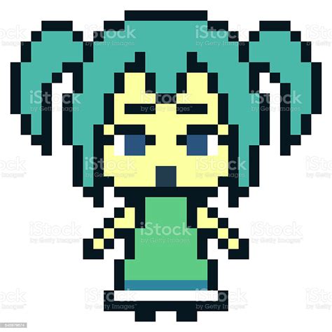 Illustration Design Pixel Art Girl Stock Illustration Download Image