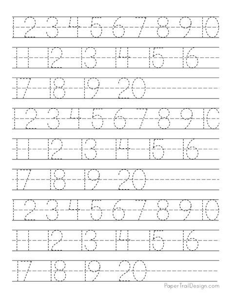 Number Tracing Worksheets Pdf