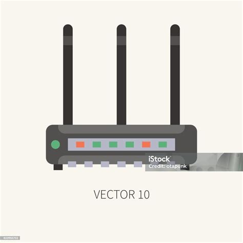 일반 평면 색상 벡터 컴퓨터 부품 아이콘 무선 라우터 만화입니다 디지털 게임 및 비즈니스 사무실 Pc 데스크톱 장치입니다 혁신 가제트입니다 Fi입니다 일러스트 레이 션 및