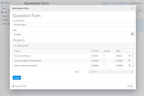 Web Editor And Web Forms — Add Tables To The Form View Results In A Table