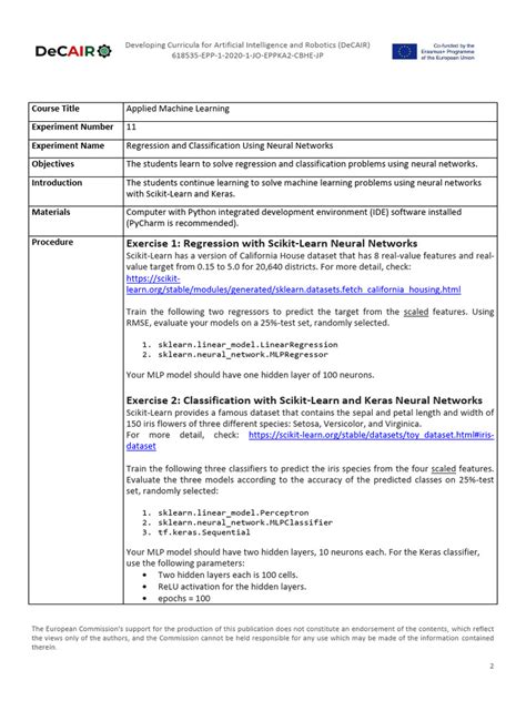 11 Regression And Classification Using Neural Networks Pdf