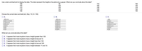 solved compare the three data sets on the right