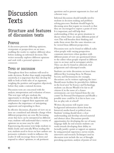 Discussion Text Introduction And Overview Pdf