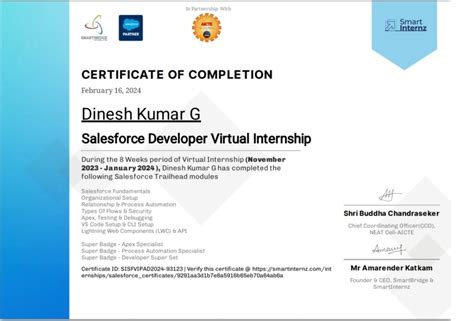 Dinesh Dk On Linkedin Smartinternz Salesforce Skilledonsalesforce Thesmartbridge Aicte…