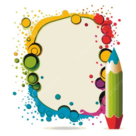 크레용 테두리 벡터 스티커 클립 아트 나무 연필과 테두리 만화와 다채로운 밝아진 상표 클립 아트 Png 일러스트 및 벡터 에 대한 무료 다운로드 Pngtree