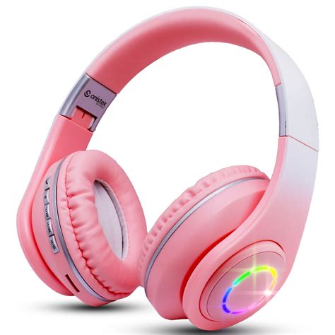 Fone De Ouvido Headset Bluetooth Iluminação RGB Ajuste Lateral Sem Fio MP Cartão SD