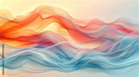 A Serene Abstract Background With Flowing Curves And Lines In Soft Pastel Tones Creating A