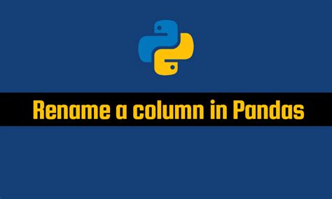 Rename A Column In Pandas Code Allow