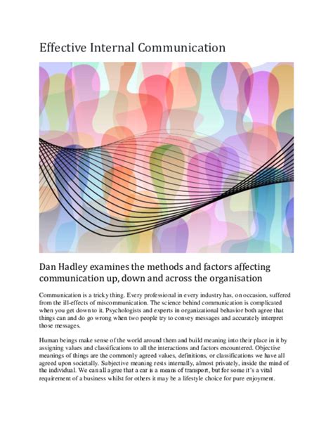 Pdf Effective Internal Communication