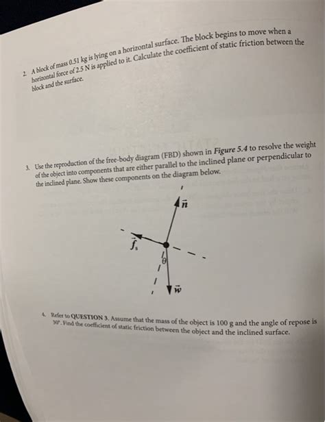 Solved PRE LAB STATIC FRICTION Assume That Figure Chegg