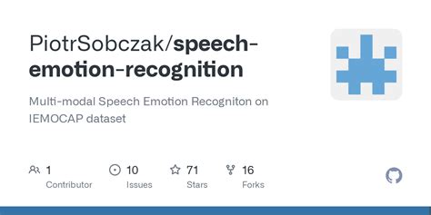 Github Piotrsobczakspeech Emotion Recognition Multi Modal Speech Emotion Recogniton On