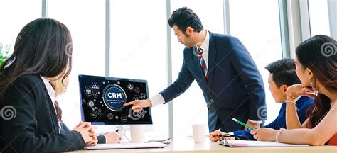 Customer Relationship Management System On Modish Computer For Crm Business Stock Image Image