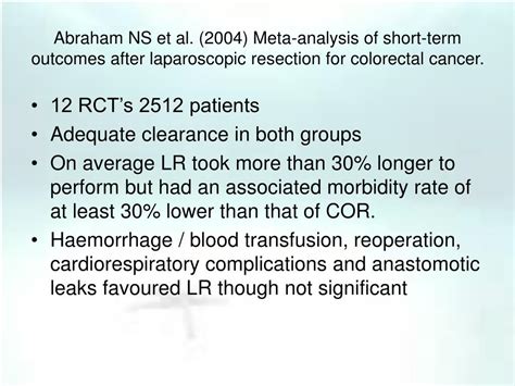 Ppt Laparoscopic Colorectal Surgery Powerpoint Presentation Free