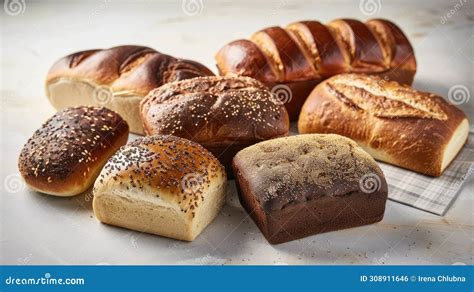 Assorted Bakery Products Including Loaves Of Bread And Rolls Stock Illustration Illustration