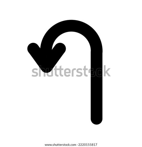 Curved Arrow Line Icon Black Arrow Stock Vector Royalty Free Shutterstock