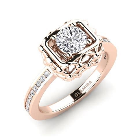 Buy 065 Carat Round Cut 9ct Rose Gold Diamond Engagement Ring Zufelt
