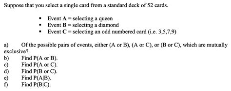 Solved Event A Selecting A Queen Event B Selecting A