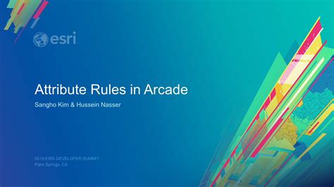 Pdf Attribute Rules In Arcade Esri · • Defined In Feature Classes