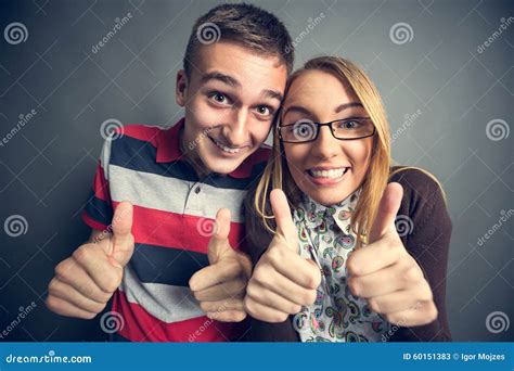 Happy Nerdy Couple Stock Image Image Of Couple Female 60151383
