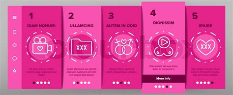 Porno Film Industry Onboarding Icons Set Vector Stock Vector Colourbox