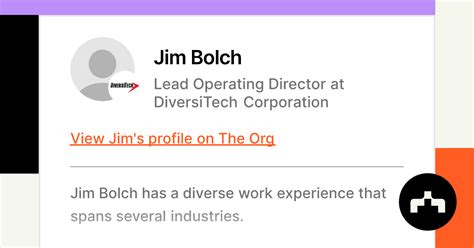 Jim Bolch Lead Operating Director At Diversitech Corporation The Org