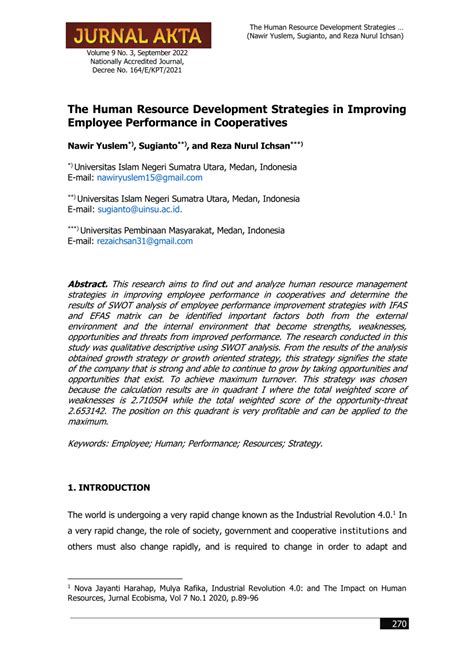 Pdf The Human Resource Development Strategies In Improving Employee