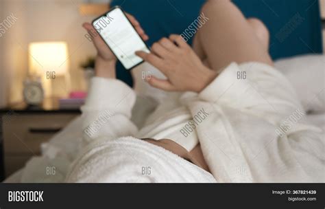 Girl Scrolling Phone Image Photo Free Trial Bigstock