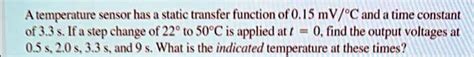 Solved Temperature Sensor Has A Static Transfer Function Of 015 MvÂ