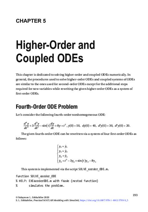 pdf higher order and coupled odes