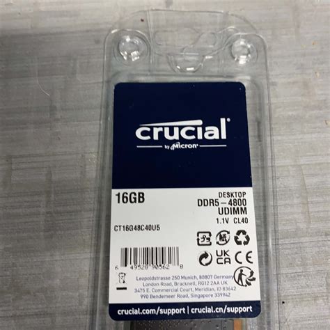 Crucial Ddr5 4800 Cl40 Ram 16gb Single Stick Jawa