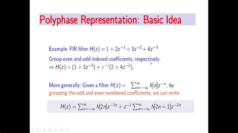 Polyphase Decposition And Efficient Structures YouTube
