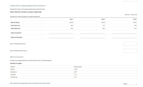 Pts Part III Irregular Shaped Solid Calculations Chegg