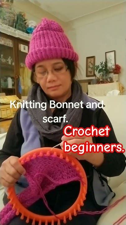 bonet and scarf handmade begginer by nanay nidalacambra