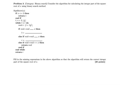 Solved Problem Category Binary Search Consider The Chegg