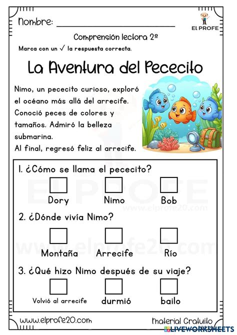 ComprensiÒn Lectora 2 Live Worksheets