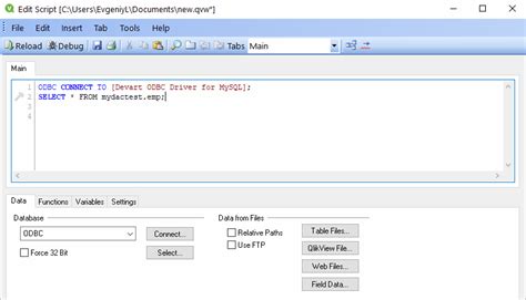 Connecting Qlikview To Mysql Via Odbc Driver
