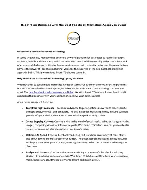 Ppt Boost Your Business With The Best Facebook Marketing Agency In Dubai Powerpoint