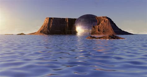 바다 한가운데에 있는 섬의 컴퓨터 생성 이미지 사진 Unsplash의 환상 이미지