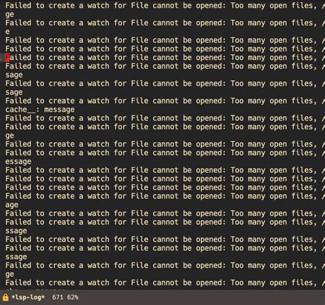 使用 lsp pyright ，提示 too many open files 大家有没有遇到过这种情况？ emacs general