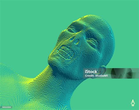 좀비 얼굴 큐브에서 추상적인 디지털 헤드 구성 복셀 아트3d 벡터 일러스트레이션 악한에 대한 스톡 벡터 아트 및 기타 이미지 악한 0명 3차원 형태 Istock