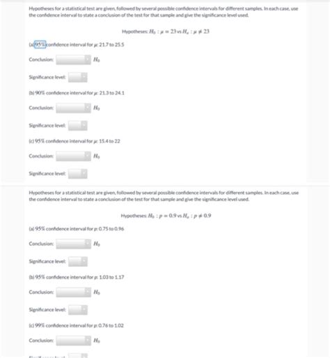 solved hypotheses for a statistical test are given followed
