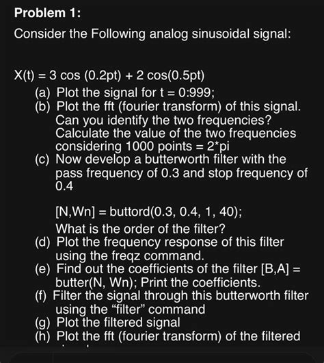 solved problem 1 consider the following analog sinusoidal