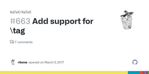Add Support For Tag · Issue 663 · Katexkatex · Github