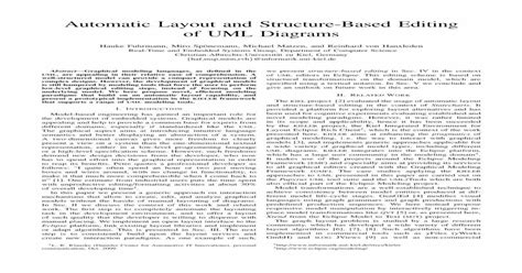 automatic layout and structure based editing of uml diagramsbiblio