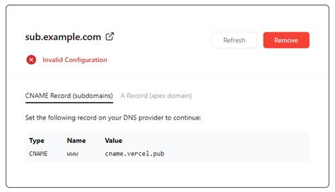 Invalid Domain Setup Instructions For Subdomains · Issue 87 · Vercelplatforms · Github