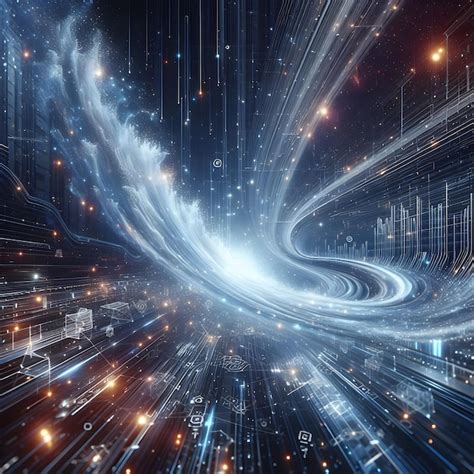 Premium Photo Hyper Realistic Stellar Data Streams Concept Digital Data Flowing Across A